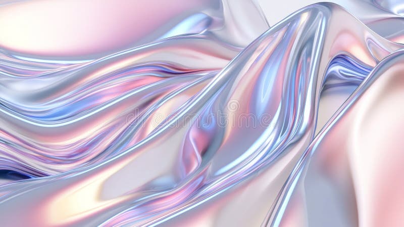 Flowing Iridescent Waves of Pastel Colors Create a Mesmerizing Abstract ...