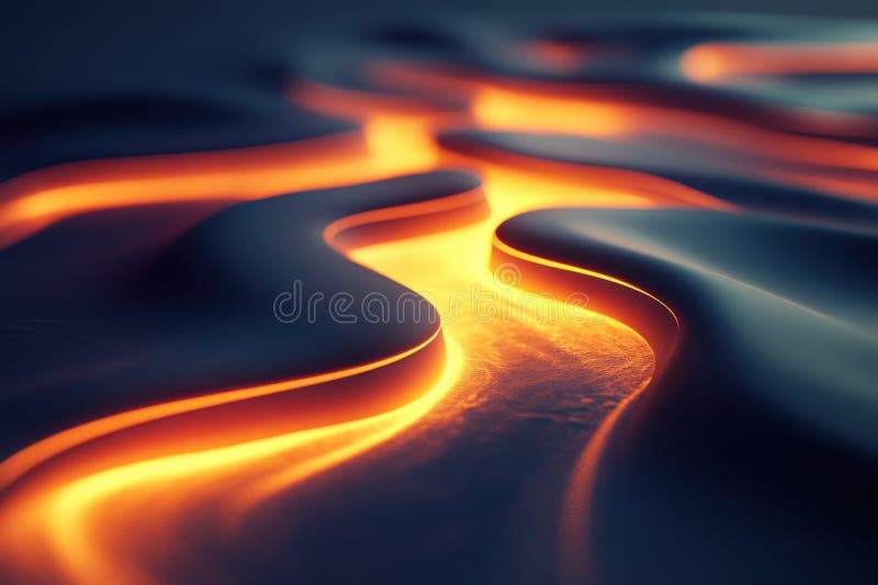 Flowing Lava Creates Glowing Patterns on a Dark Surface in this ...