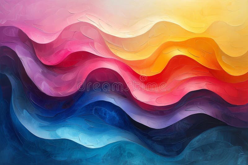 Flowing Layers of Rainbow Hues Stock Illustration - Illustration of ...
