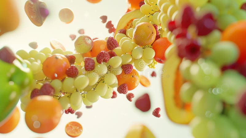 Flowing Layout of Rotating Fruits Forming a Flowing Pattern Stock ...