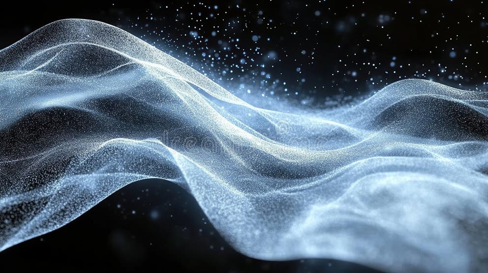 Flowing Light Particles, Dark Backdrop, Abstract Design, Website Header ...