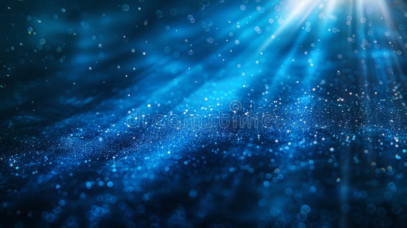 Flowing Light Rays on Blue Background Generative AI Stock Illustration ...