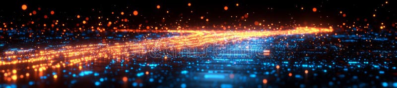 Flowing Light Trails with Colorful Neon Effects Stock Illustration ...