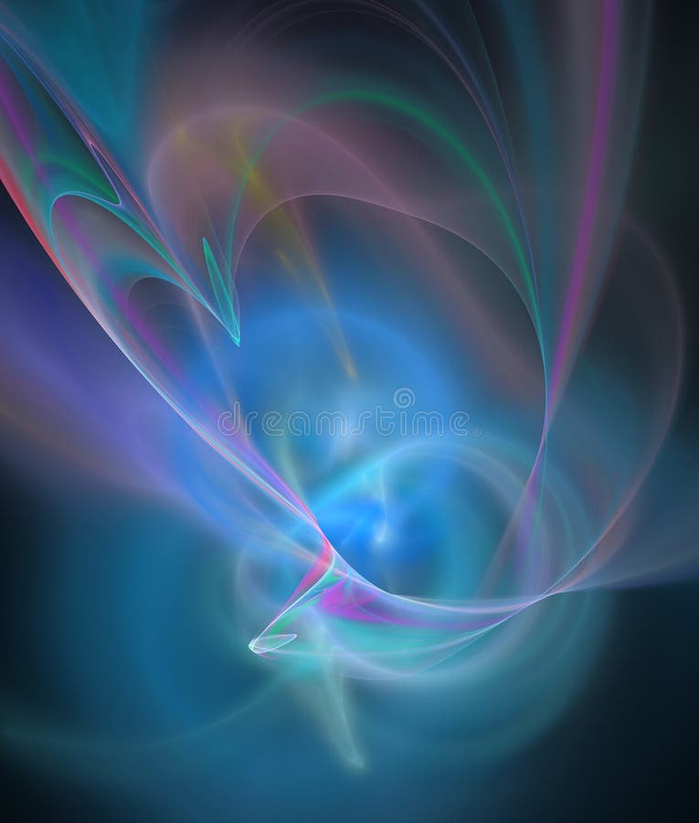 Flowing Lines on Abstract Blue Toned Background. Copy Space Stock ...