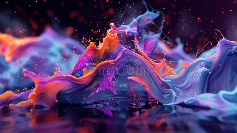 Flowing Lines Background. Structure Neon Wavy Shape. Impulse Sound Wave ...