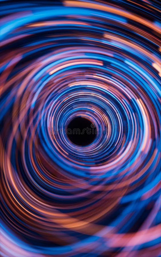 Flowing Lines with Digital Cyberspace, 3d Rendering Stock Illustration ...