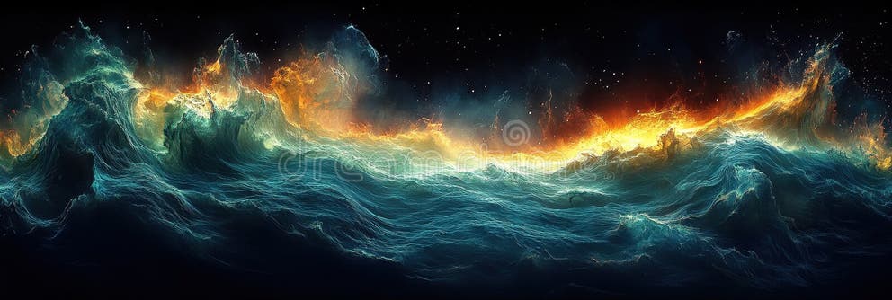 Flowing Lines Representing the Movement of Deep-sea Currents with Fluid ...