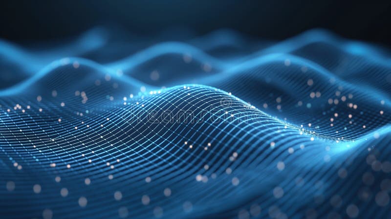 Flowing Lines and Shapes Depicting Blockchain Technology Focus on ...