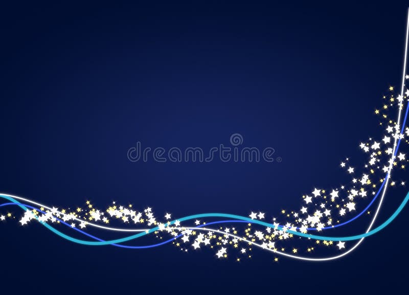 Flowing Lines and Stars Background Stock Illustration - Illustration of ...