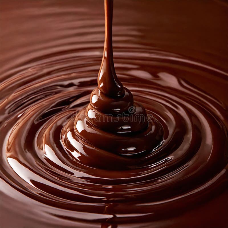 Flowing liquid chocolate stock illustration. Illustration of appetizing ...