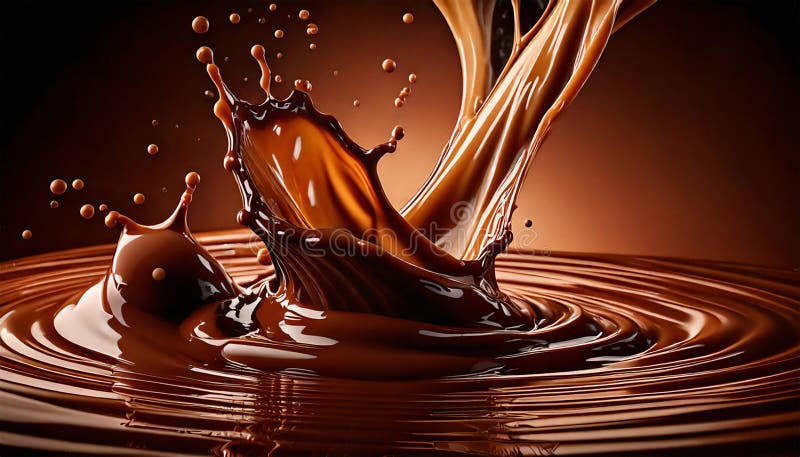 Flowing liquid chocolate stock illustration. Illustration of chocolate ...