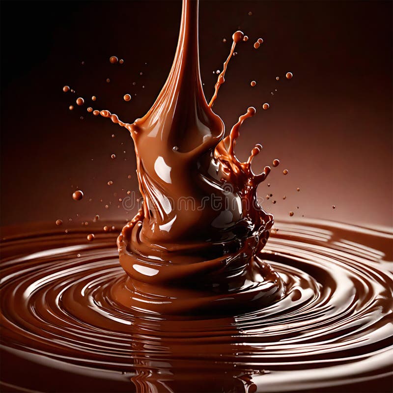 Flowing liquid chocolate stock illustration. Illustration of motion ...