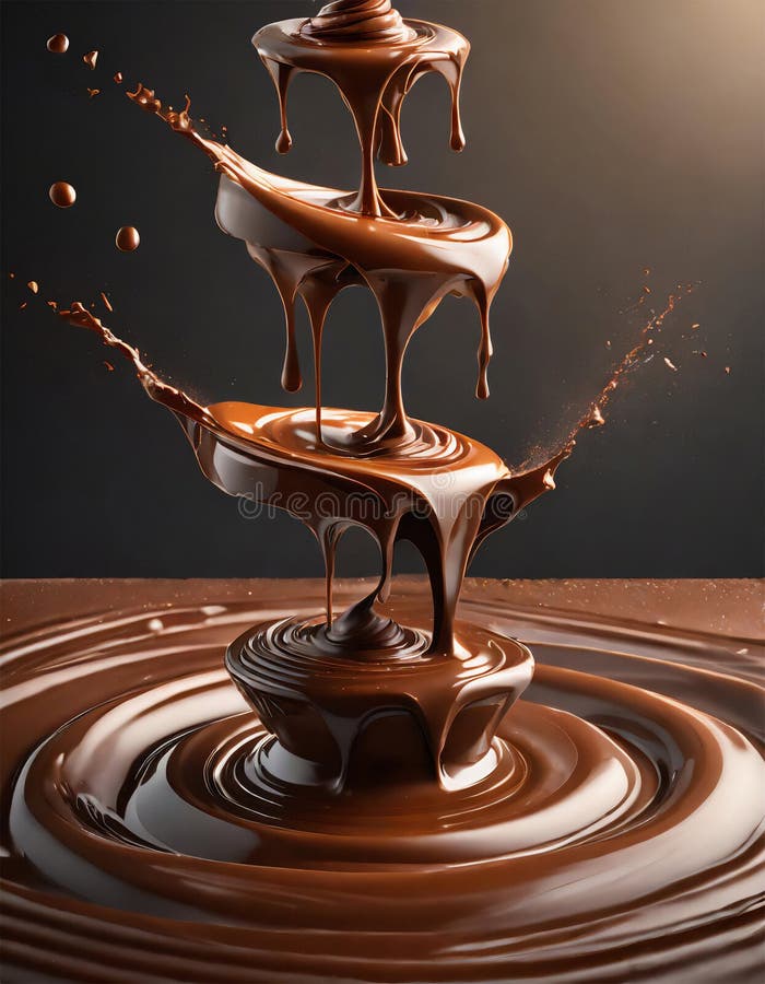 Flowing liquid chocolate stock illustration. Illustration of appetizing ...
