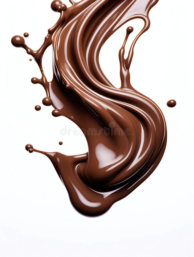 Flowing Liquid Chocolate on White. Generative Ai Stock Photo - Image of ...