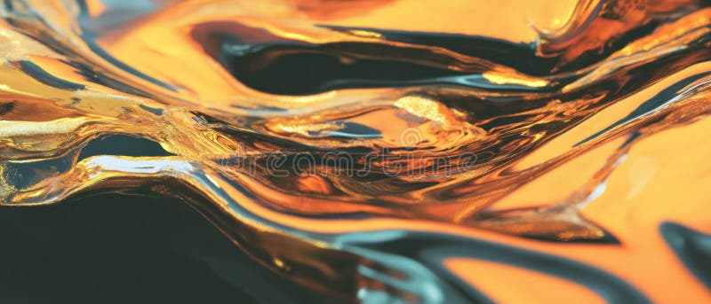 Flowing Liquid Gold Texture Creates Elegant, Reflective Patterns in a ...