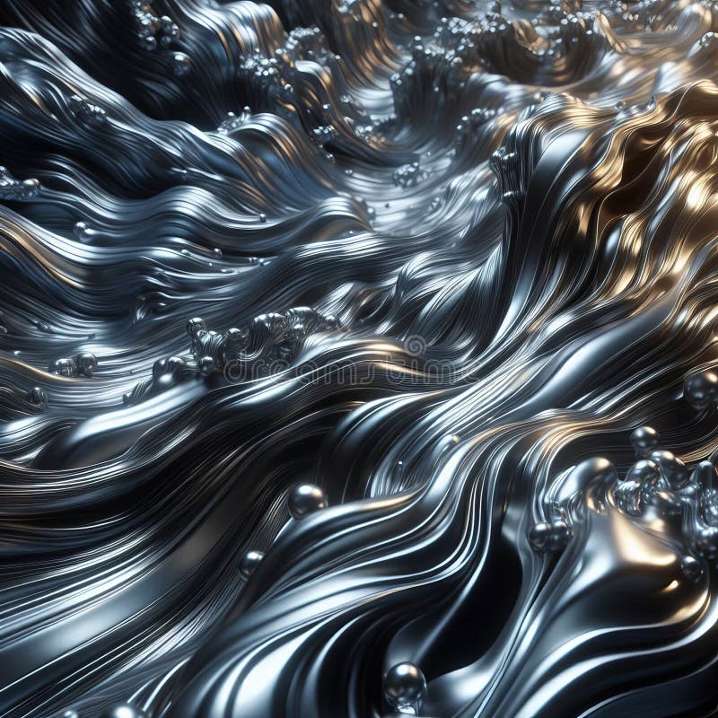Flowing Liquid Like Metal Surfaces that Shimmer and Move Dynami Stock ...