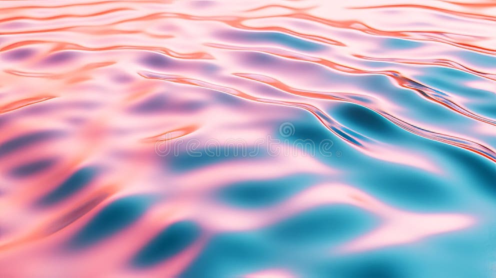 Flowing Liquid Metal, Sunset Reflection, Abstract Background, Design ...