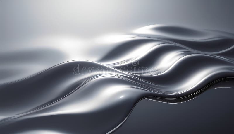 Flowing Liquid Metal Texture with Smooth Waves and Reflective Surface ...