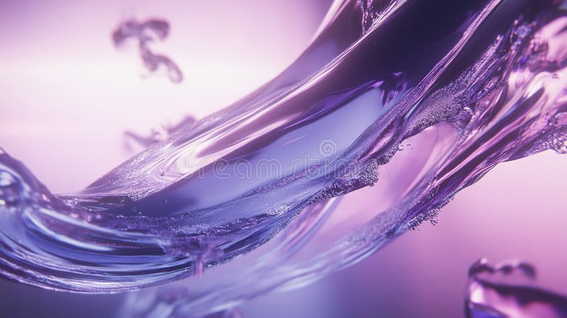 Flowing Liquid with Vibrant Purple Hues Illuminated by Soft Lights ...