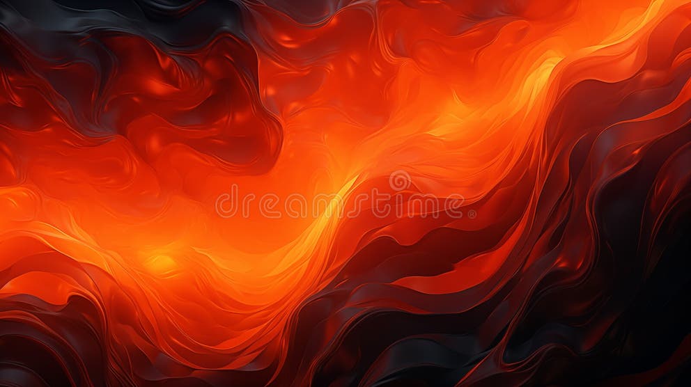 Flowing Magma Lava Field, Glowing Lava and Magma Flows Stock ...