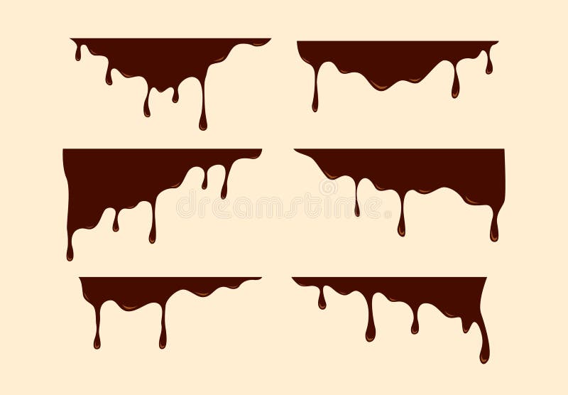 Flowing Melted Milk Chocolate Liquid Cartoon Vector Illustration ...