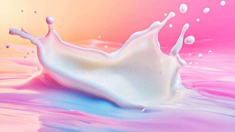 Flowing Milk Wave Set Against a Warm and Cool Pastel Gradient ...