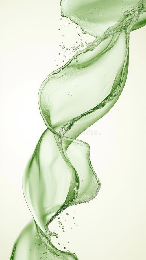 Flowing Movement of Vibrant Green Liquid with Bubbles Highlights the ...