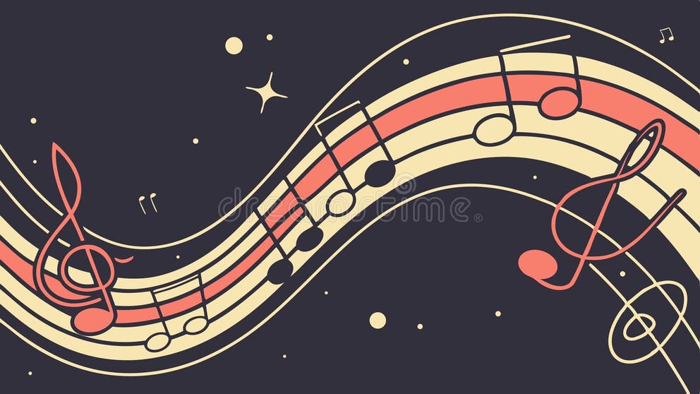 Flowing Music Notes Abstract Patterns, Rhythmic Harmony Art, Vector ...