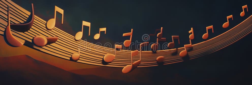 Flowing Music Notes in a Captivating Abstract Style Stock Illustration ...