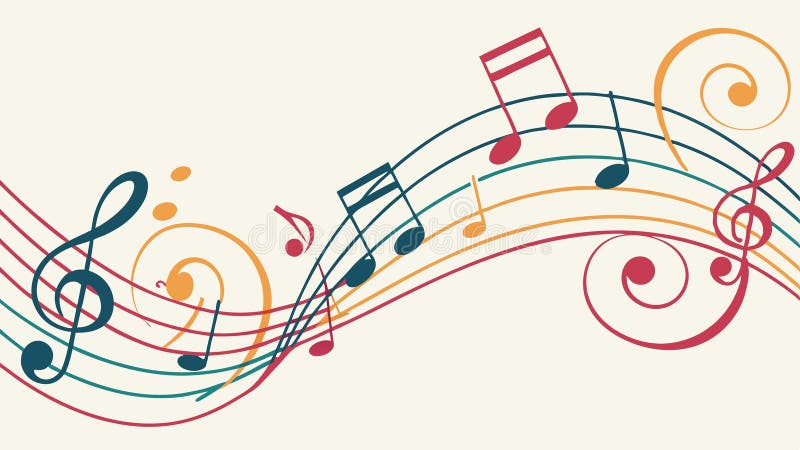 Flowing Music Notes, Rhythmic Artistic Design, Vector Design Generative ...