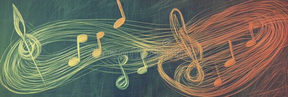 Flowing Musical Notes in Harmonious Colorful Threads Stock Illustration ...