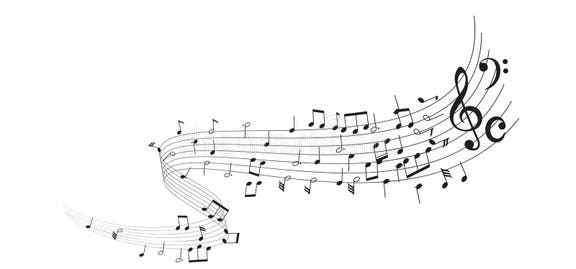 Flowing Musical Notes and Staff Illustration Stock Vector ...