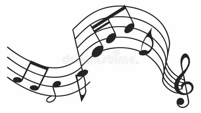 Flowing Musical Notes and Staff, Symbolizing Melody and Harmony, Vector ...