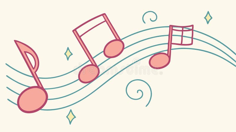 Flowing Musical Notes and Symbols, Melody Vector Art, Vector Design ...