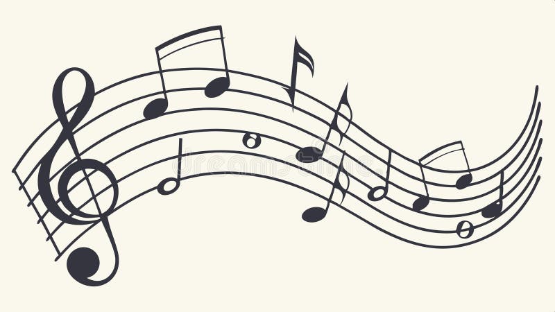 Flowing Musical Notes and Treble Clef, Melody and Harmonious Rhythm ...