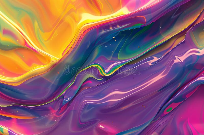 Flowing Neon Paint Pattern, Liquid Acrylic Flowing Texture Background ...