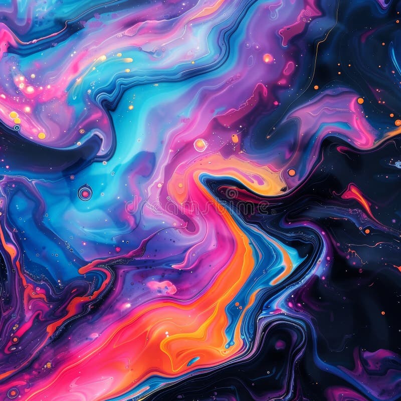 Flowing Neon Paint Pattern, Liquid Acrylic Flowing Texture Background ...