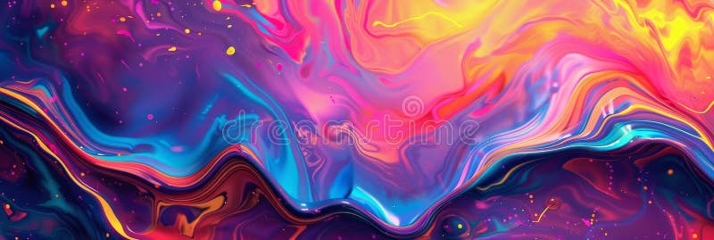 Flowing Neon Paint Pattern, Liquid Acrylic Flowing Texture Background ...