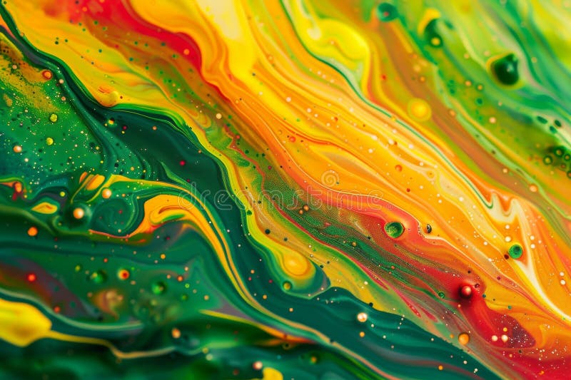Flowing Neon Paint Pattern, Liquid Acrylic Flowing Texture Background ...