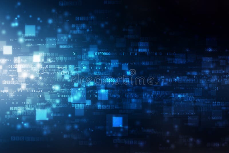 Flowing Number One And Zero Text In Binary Code Format In Technology