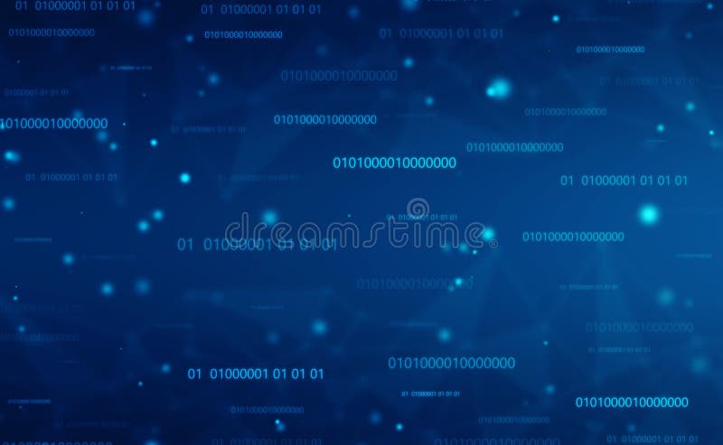 Flowing Number One and Zero Text in Binary Code Format in Technology ...