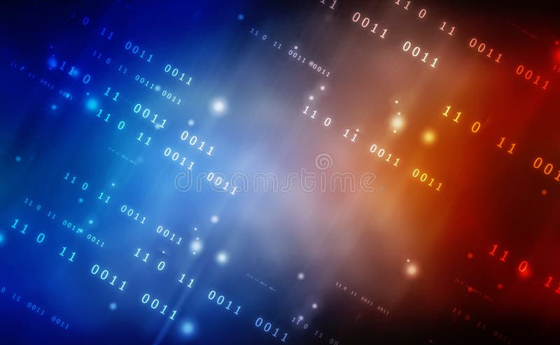 Flowing Number One And Zero Text In Binary Code Format In Technology