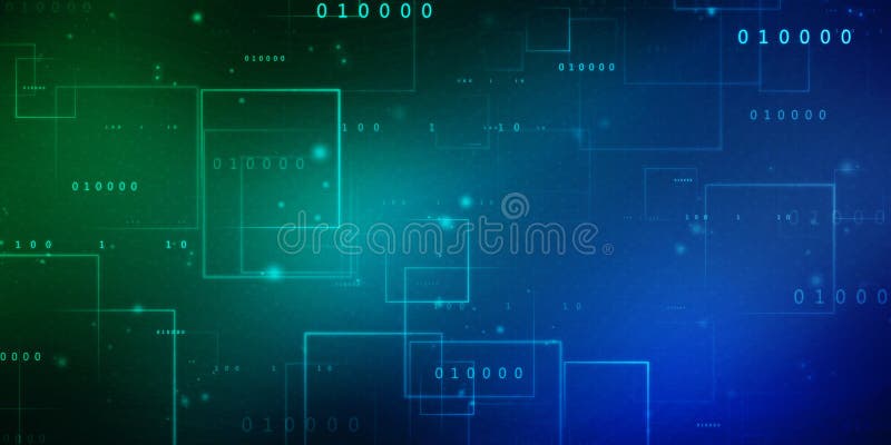 Flowing Number One and Zero Text in Binary Code Format in Technology ...