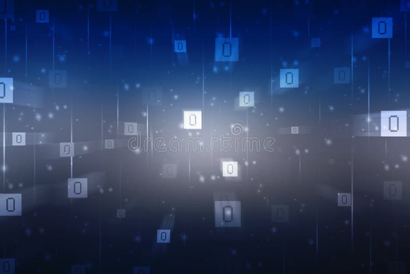 Flowing Number One and Zero Text in Binary Code Format in Technology ...