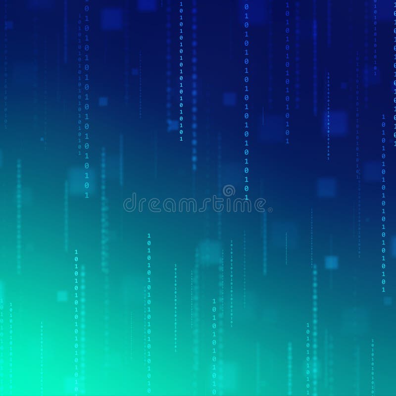 Flowing Number One and Zero Text in Binary Code Format in Technology ...