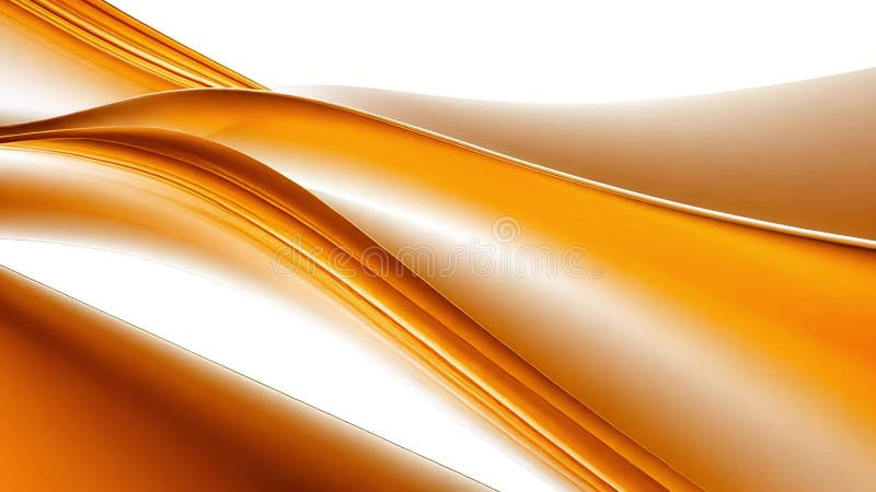 Flowing Orange Abstract Wave Design on a White Background, Creating a ...