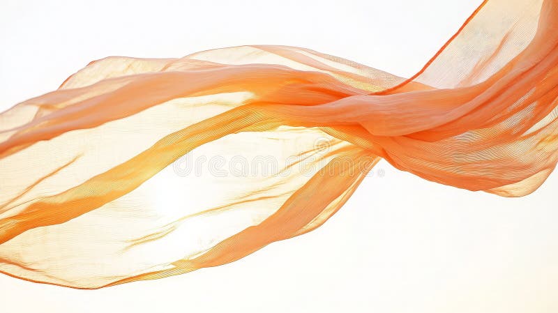 Flowing Orange Fabric Against White Background Stock Photo - Image of ...