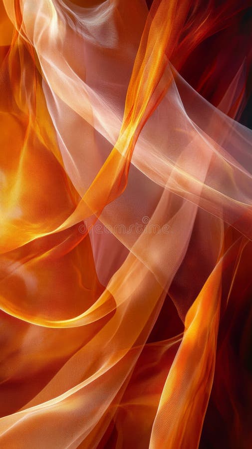 Flowing Orange and Red Abstract Fabric Background, Artistic Design ...