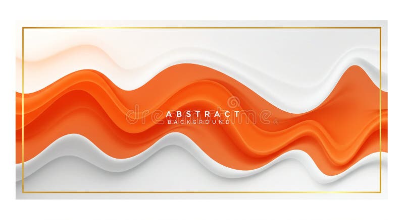 Flowing Orange and White Abstract Waves Create a Dynamic Centerpiece ...