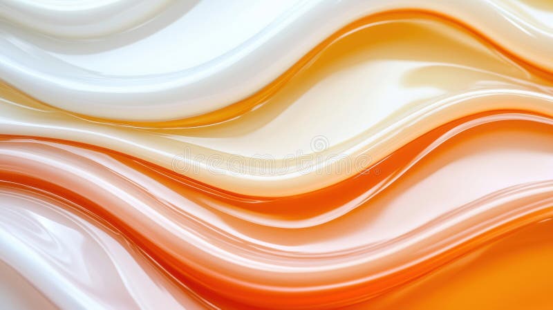 Flowing Orange and White Abstract Waves Create a Soothing Visual Effect ...